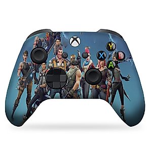 DreamController Fortnight Blue Custom X-box Controller Wireless compatible with X-box One/X-box Series X/S Proudly Customized in USA with Permanent HYDRO-DIP Printing (NOT JUST A SKIN)