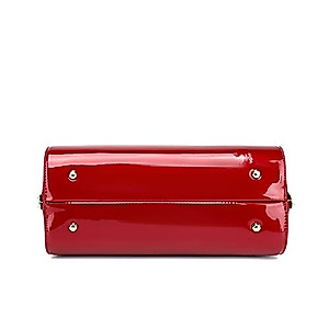Style Strategy bone purses patent leather Satchel handbags for women Top Handle with kiss lock Shoulder bags crossbody for women