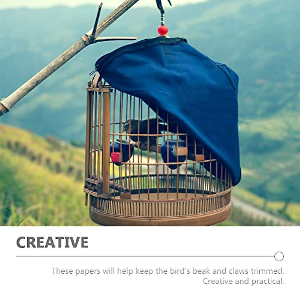 LUOZZY 10pcs Bird Cage Liners Gravel Paper Bird Mats Parrot Cage Gravel Paper Mat, 40 * 25cm