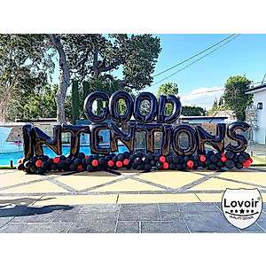 Lovoir 40 Inch Large Black Letter C Balloons Big Size Jumbo Mylar Foil Helium Balloon for Birthday Party Celebration Decorations Alphabet Black C