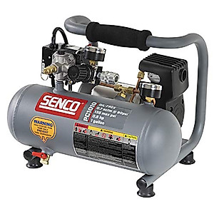 Senco PC1010 1/2- Horsepower 1-Gallon Matte Finish and Trim Portable Hot Dog Air Compressor, Gray/Red