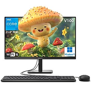 Lenovo V130 20 AIO 19.5" WXGA+ Business All-in-One Desktop Computer, Intel Celeron J4025 Processor, 16GB DDR4 RAM, 1TB SSD, DVDRW, WiFi, Bluetooth, Windows 11 Pro, BROAG