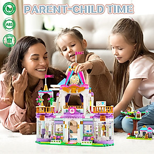 Girls Princess Castle Building Blocks , 667Pcs Dream Castle Building Blocks Toys Pink Palace,Creative Roleplay Toys Birthday Gifts with Storage Box for Kids Girls 6 7 8 9 10 11 12 Years Old