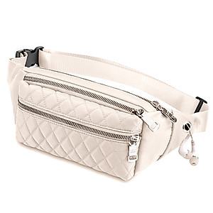 Designer Off White Fanny Pack Women Waterproof Fashion Travel Waist Bag Cool Stylish Belt Bag Beige Ivory Fanny Quilted Womens Crossbody Fanny Pack Purse