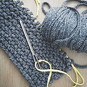 OIATAIO-12 PCS Large-Eye Blunt Needles, Stainless Steel Yarn Knitting Needles, Sewing Needles for Hand Sewing, Crafting Knitting Weaving Stringing Needles, Perfect for Finishing Off Crochet Projects