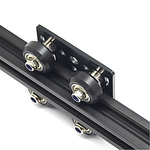 Befenybay Big V-Wheel with Plate for 2020 Aluminum Profile 3D Printer Parts for CNC Kossel Black Wheel