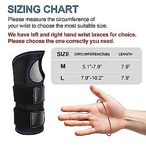 CosySun Carpal Tunnel Wrist Brace Right Hand Left Hand Wrist Compression Sleeve Night Wrist Sleep Support for Men Women Adjustable Wrist Splint Arm Compression Hand Support for Injuries Forearm Wrist Pain Sprain Sports Left L 1 Pack