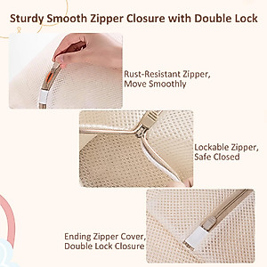 Britier 4pcs 155g Thicken Mesh Laundry Bags, 3-layer Anti-Tear Breathable Mesh, Gentle Washing Delicates, Insulate Dust & Fur in Washing Machine, 4-Size Lingerie Bag for Baby Clothes, Sock, Blanket.