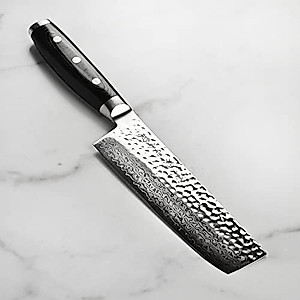 Enso Nakiri Knife - Made in Japan - HD Series - VG10 Hammered Damascus Japanese Stainless Steel - 6.5"