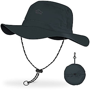 BROTOU Sun Hats for Women/Men, UPF 50+ Wide Brim Bucket Hat, Waterproof and Foldable Boonie Hat with UV Protection for Hiking Fishing Garden Safari Beach (Grey)