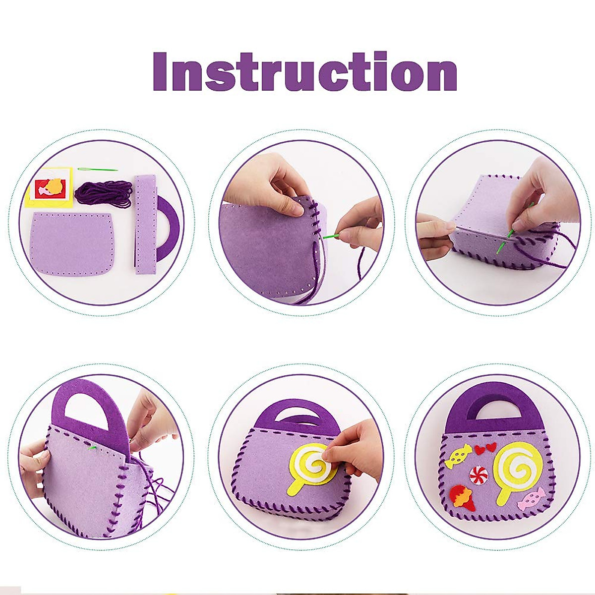 4 Pcs Toddler Arts and Crafts for Kids Ages 2 3 4 5 6 Years Old, Craft Kits for Sewing Sets, Preschool Educational Kids Toys Sewing Craft Kits for Kids DIY Art Craft Hand Play Set