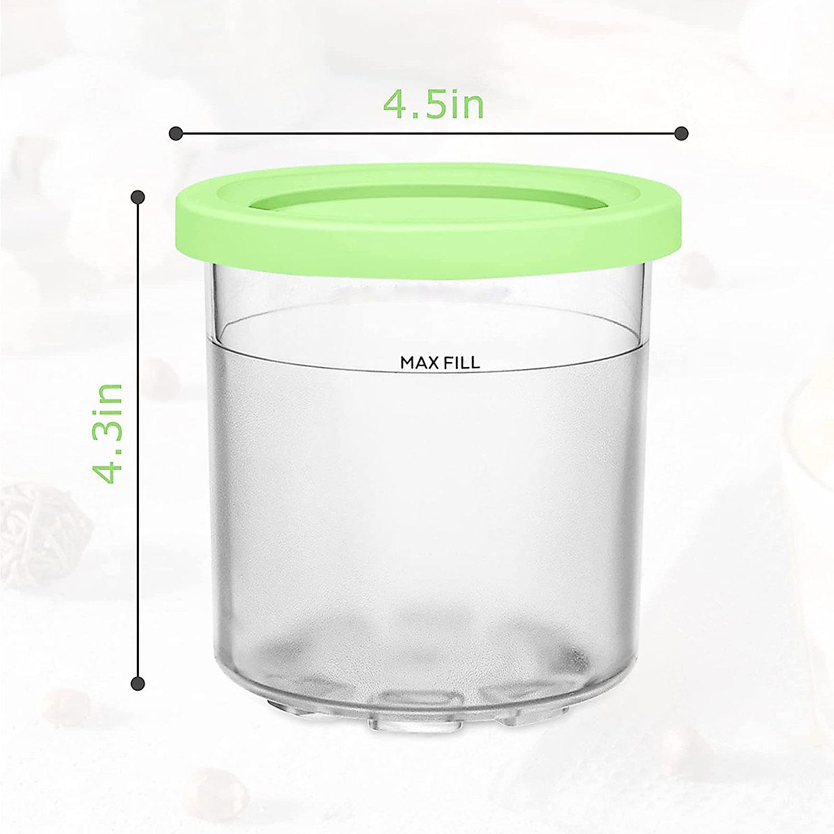 Creami Pints and Lids - 4 Pack, for Ninja Pints,16 OZ Ice Cream Containers for Freezer Bpa-Free,Dishwasher Safe Compatible with NC299AMZ,NC300s Series Ice Cream Makers