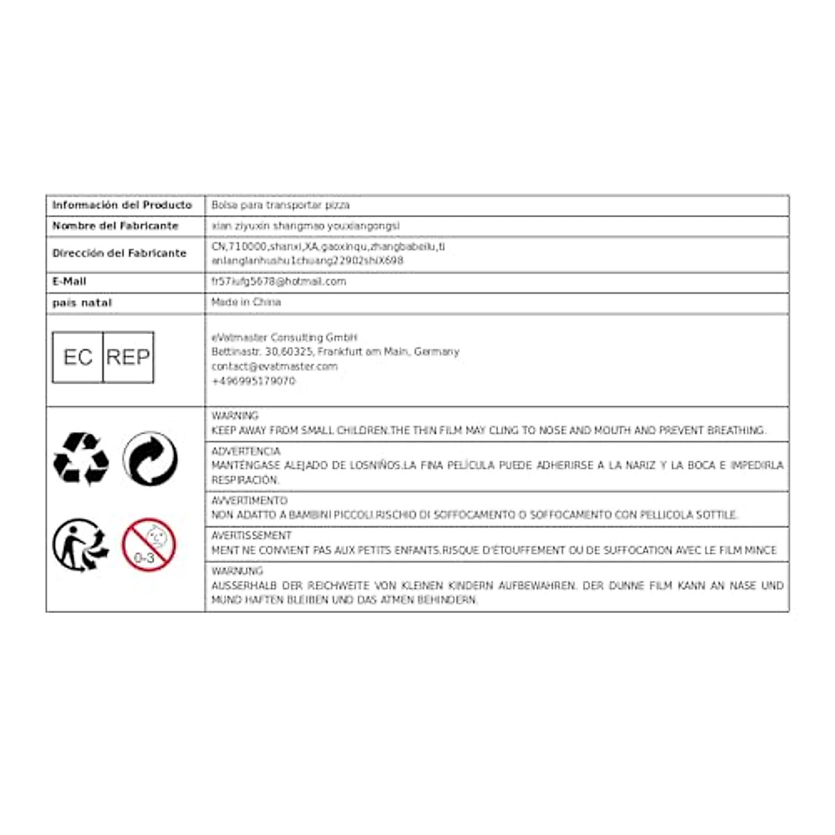 DimyFew Pizza Carrier Pizza Insulated Bag Lightweight,Food Warmer,Pizza Warmer Bag for Outdoor Commercial Camping Picnic Shopping, 50x50x15CM