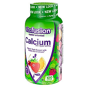 vitafusion Chewable Calcium Gummy Vitamins for Bone and Teeth Support, Fruit and Cream Flavored, America’s Number 1 Gummy Vitamin Brand, 50 Day Supply, 100 Count