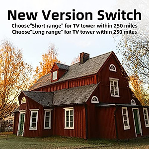 DARIDO New Generation UHD TV Antenna, Amplified 4K 8K TV Antenna 360° Reception 250 Miles Long Range Support Fire TV Stick and All TV's with Smart Switch Amplifier Signal Booster 16.5ft Coax Cable