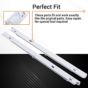 BlueStars Ultra Durable 240530601 & 240530701 Refrigerator Pan Hangers (Left & Right) STRONG Plastic Replacement – Exact Fit For Kenmore & Frigidaire Refrigerators - Replaces 240460401 240460501
