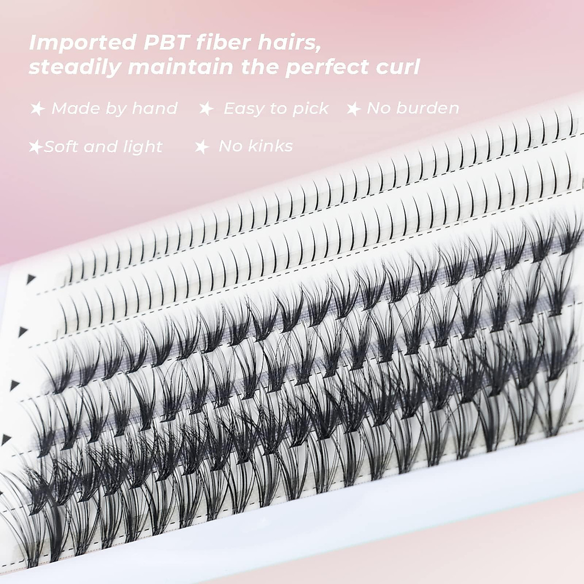QEZEZA Lash Clusters DIY Eyelash Extensions, 160 Clusters Lashes 20D C Curl 6-16MM Mix, Individual Lashes Eyelash Clusters Extensions Cluster DIY at Home 160PCS (20D - C Curl - 6-16MM Mix)