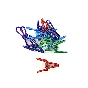 Chip Clips, 30 Pcs 2 Inch 10 Different Random Colors Utility Metal Clips PVC-Coated High Elasticity Good Persistence for Clothespins Paper Clips Food Clips Bag Clips Clothes Pins(Mixed Colors 30pcs)