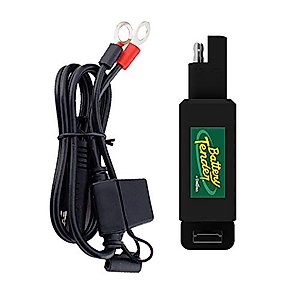 Battery Tender Ring Terminal Accessory Cable and USB Charger Adaptor: Battery Cord & 2.1 AMP USB Charging Adaptor for Mobile Devices - for Motorcycles, Golf Carts, ATVs - Quick Disconnect - 081-0174