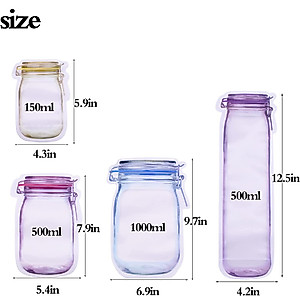 2023New Reusable Mason Bottle Ziplock Bags,Reusable Mason Jar Ziplock Bags,Mason Jar Bottle Bags,Reusable Mason Bottle Ziplock Bags Set Of 10/20/40/80 (20PCS)