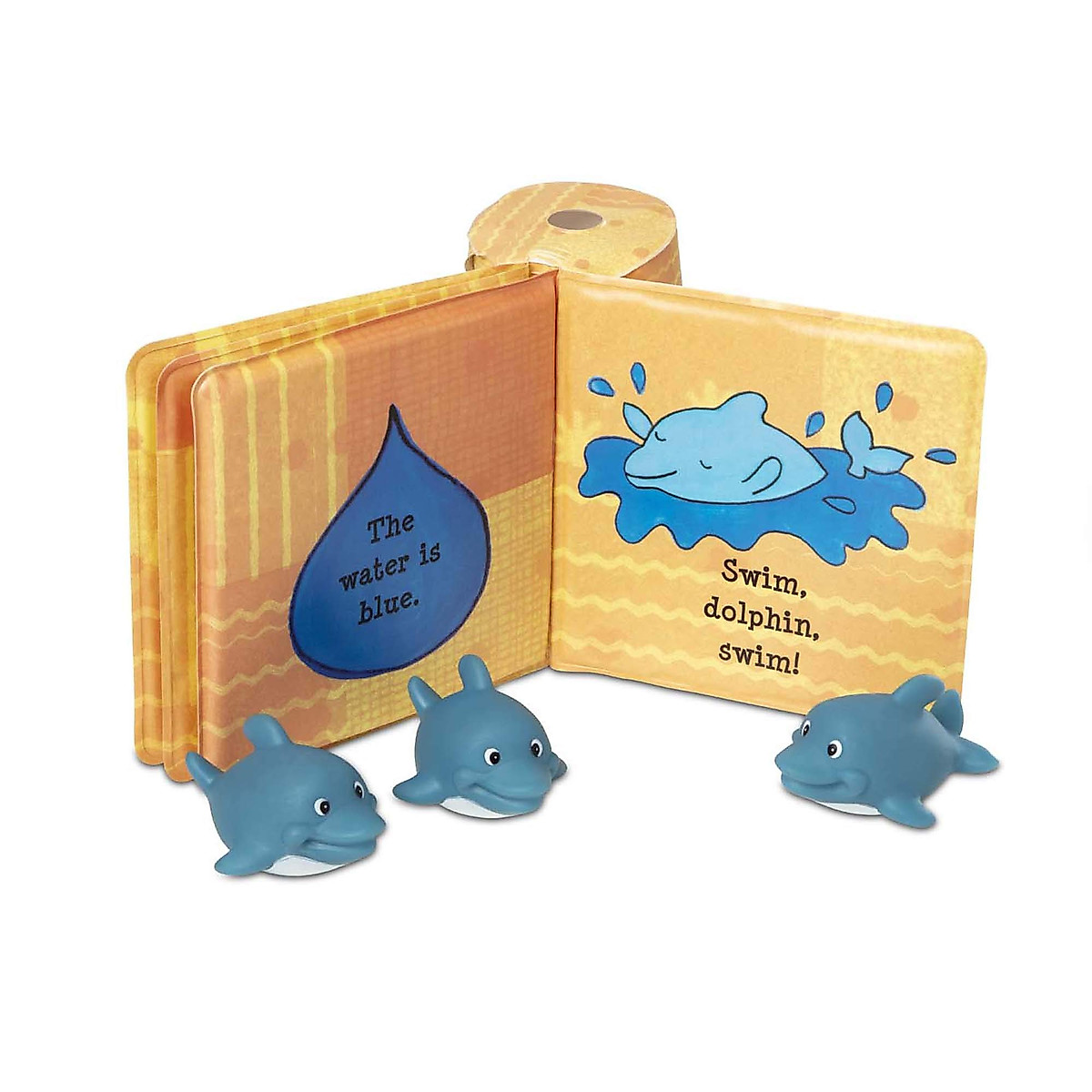 Melissa & Doug Childrenââ‚¬s Book - Float-Alongs: Baby Dolphins (Bath Book + 3 Floating Dolphin Toys)