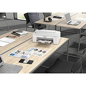 Canon PIXMA TS Series Wireless Inkjet All-in-One Printer - Print, Scan and Copy for Home or Office - up to 4800 x 1200 Resolution, 1.5 Segment LCD Display - White - BROAGE 6 Feet Printer Cable