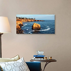 GREATBIGCANVAS Sunset Cliffs, San Diego, California Canvas Wall Art Print, Coastal Home Decor Artwork, 36"x18"x1.5"