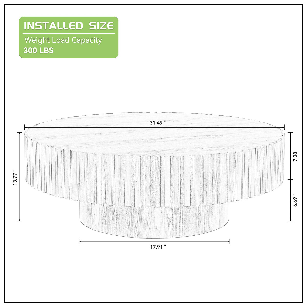 KEVINSPACE Round Coffee Table 31.49" Wood Coffee Table for Living Room Circle Farmhouse Coffee Table Center Table Mid-Century Coffee Table Modern Sofa Side Table Home Furniture Small Space Wood