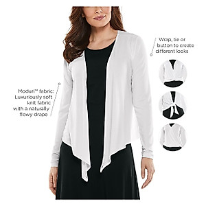 Coolibar UPF 50+ Women's Vrae Everyday Fashion Wrap - Sun Protective (Medium- White)