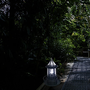 Solar Light Tower, 360-degree Rotating Light Waterproof LED, Suitable for Outdoor Home Decoration in Gardens and courtyards (Black)