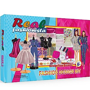 Real Fashionista Fashion Design Kit for Kids, Designed by Fashion Designer, Fashion Sewing Kit for Kids,Fashion Design Kit for Girls, Fashion Designer Kits for Girls