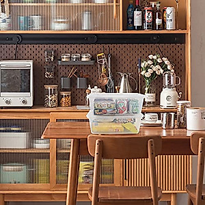 Readsky 14 L Clear Plastic Storage Latch Box with Lids, 4-Pack