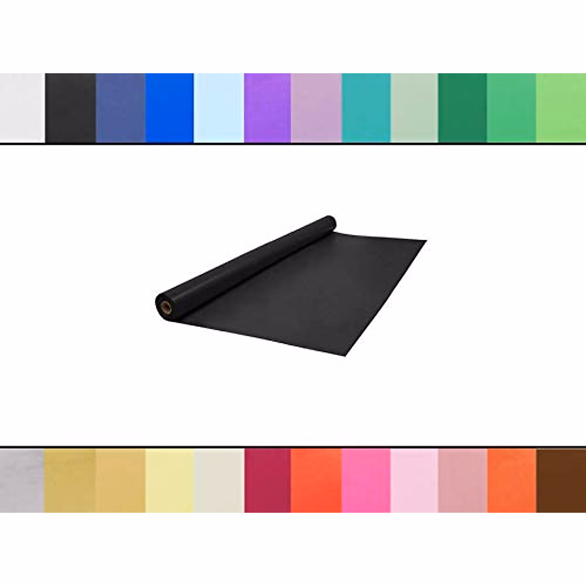 Table Mate USA Black Plastic Table Cloth Disposable Table Cover Roll 40" x 300' Made in The USA Halloween Thanksgiving Graduation Birthday Parties BBQs