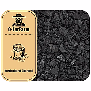 O-FarFarm Horticultural Charcoal for Potted Plants 1 QT, Hardwood Charcoal for Potting Soil Amendment, Orchids, Terrariums, and Gardening