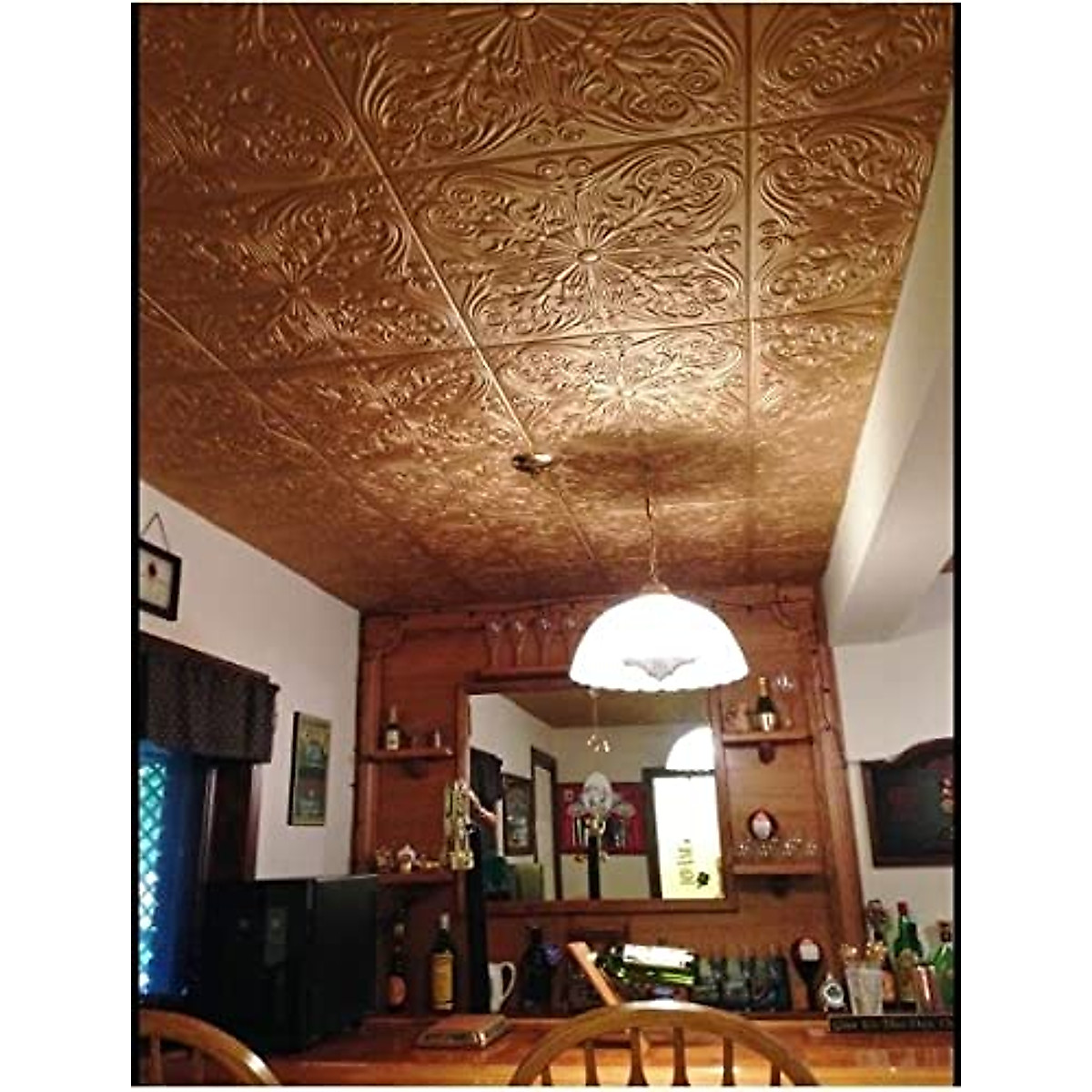 50pc of Astana White (20"x20" Foam) Ceiling Tiles - Covers About 135sqft - Styrofoam Ceiling Tile for Glue up Application