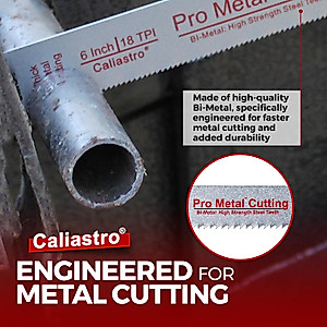 6-Inch Thick Metal Cutting Reciprocating Saw Blades (18 TPI) Made of Long Lasting Bi-Metal (HSS Teeth Bonded to HCS Body) - 8 Pack - Caliastro
