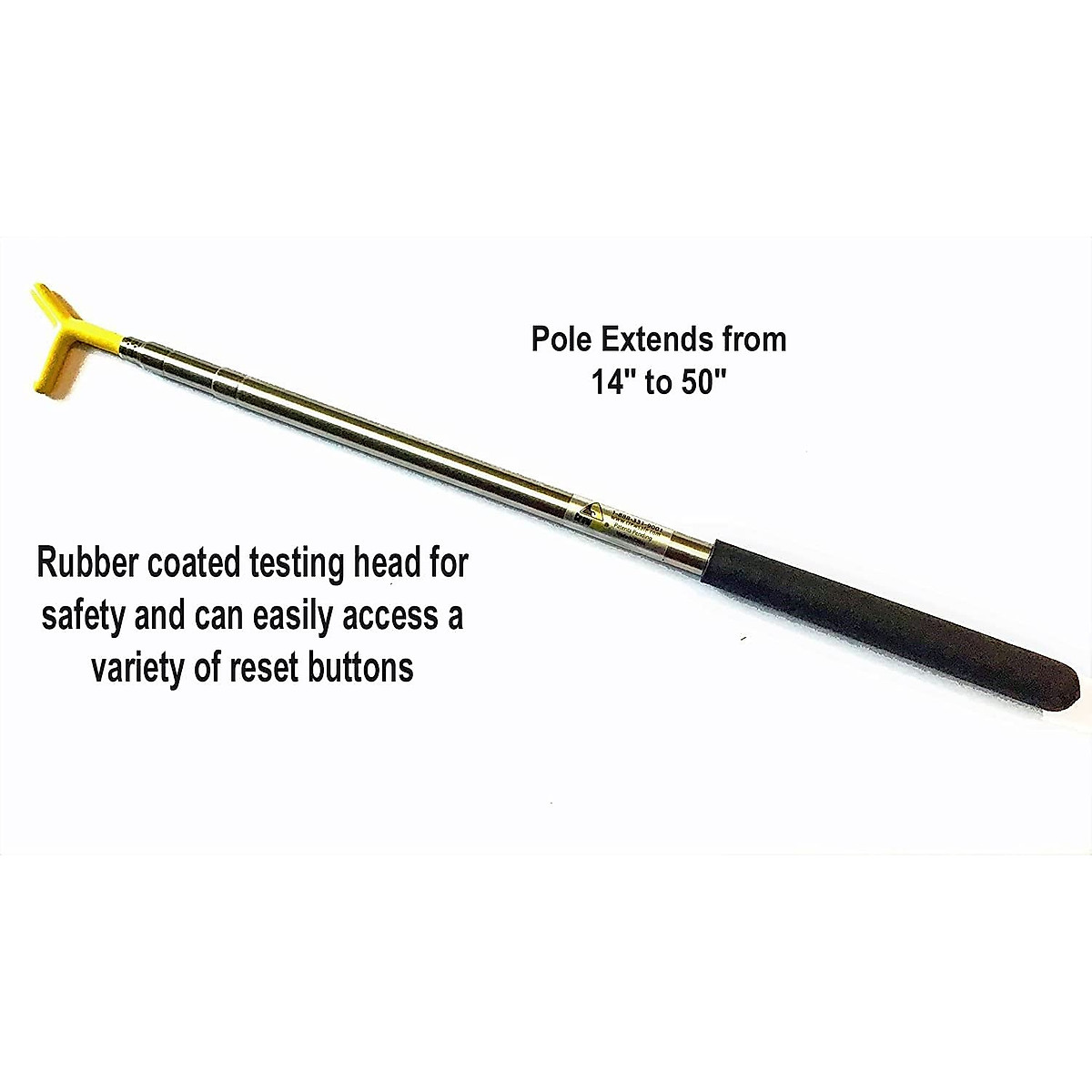 Tess Safety Pole -Smoke Detector and Emergency Exit- Extendable Pole Tester- Allows Easy Excess and Monitoring for Life Safety Products -Spellbound