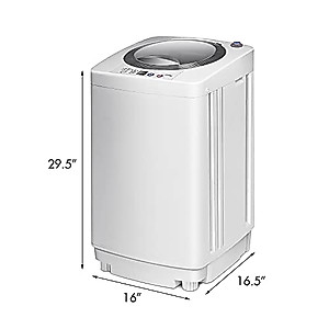 Casart Washing Machine Portable Compact Full-Automatic W/Drain Pump 8 Lbs Cloth Washer and Spinner