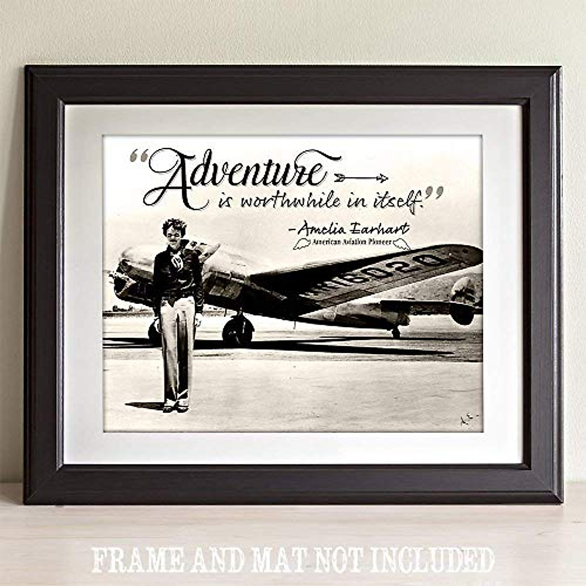 Amelia Earhart - Adventure - 11x14 Unframed Art Print - Great Gift Under $15 for Aviation Enthusiasts
