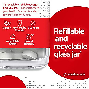 Colgate Anywhere Travel Toothpaste Tablets with Fluoride, Eco Friendly & Plastic Free Glass Jar, Fresh Mint - 60 count