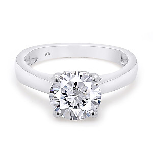 SAVEARTH DIAMONDS 1 1/2 Carat Round Cut Lab Created Moissanite Diamond Solitaire Engagement Ring In 10K Solid White Gold Jewelry For Women (G-H Color, 1.50 Cttw) Ring Size -6