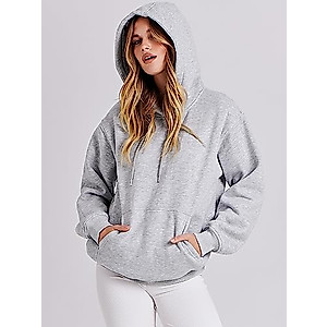 ANRABESS Women's Oversized Hoodies Fleece Casual Pullover Drawstring Long Sleeve Hooded Sweatshirts 2023 Fall Fashion Clothes Trendy Y2k Outfits for Teen Girls A1072huahui-S Heather Gray