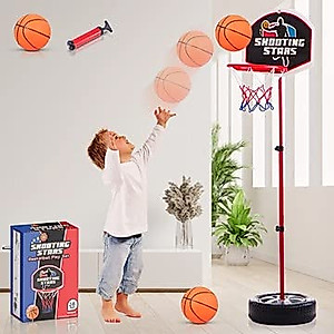Toddler Basketball Hoop for Kids 1-3 - Adjustable Indoor & Outdoor Mini Court Set -Party Summer Birthday Fun Gift for Ages 2-4 Includes Basketball Goal, Stand, and Balls