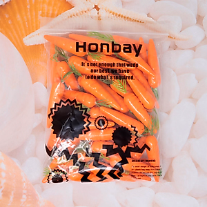 Honbay 50PCS Mini Artificial Carrots Ornament Foam Fake Small Carrots Models Decorative Bunny Carrots Vegetable for DIY Crafts Easter Party Home Decoration Photo Props