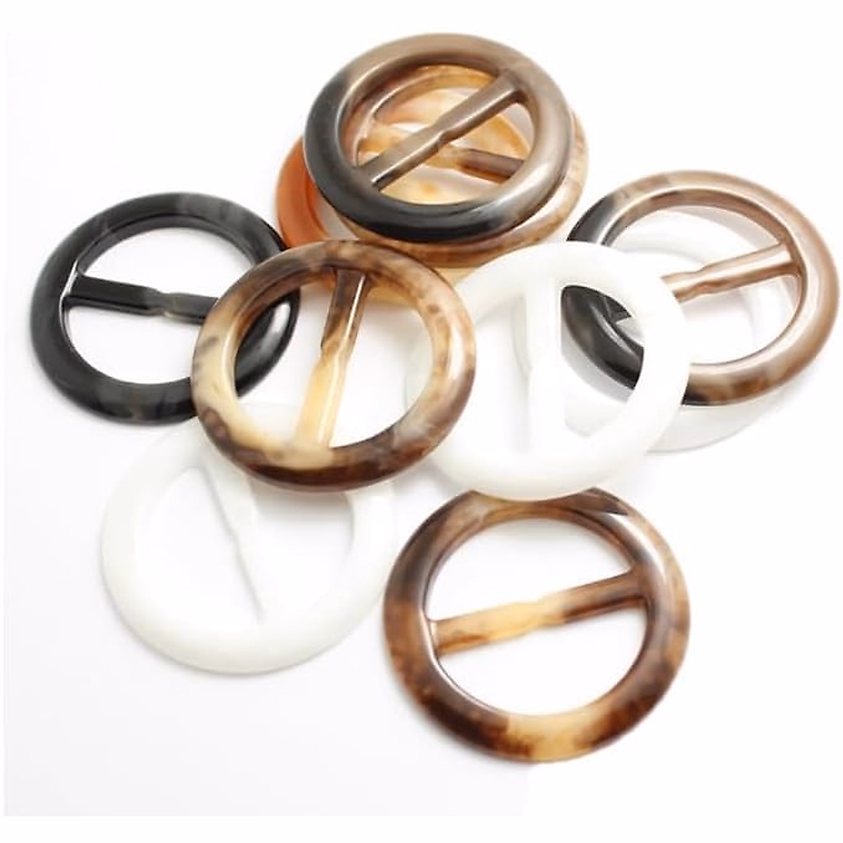 6Pcs Random Color Round Plastic Scarf Clip Ring Scarf Slides T Shirt Clips for Neckerchief Easy to Use Fashion Scarves,Scarves and Wraps Sports Fan Pins