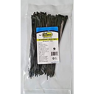 Cobra Cable Tie 8" Miniature 18 lb Uv Black, 100pk