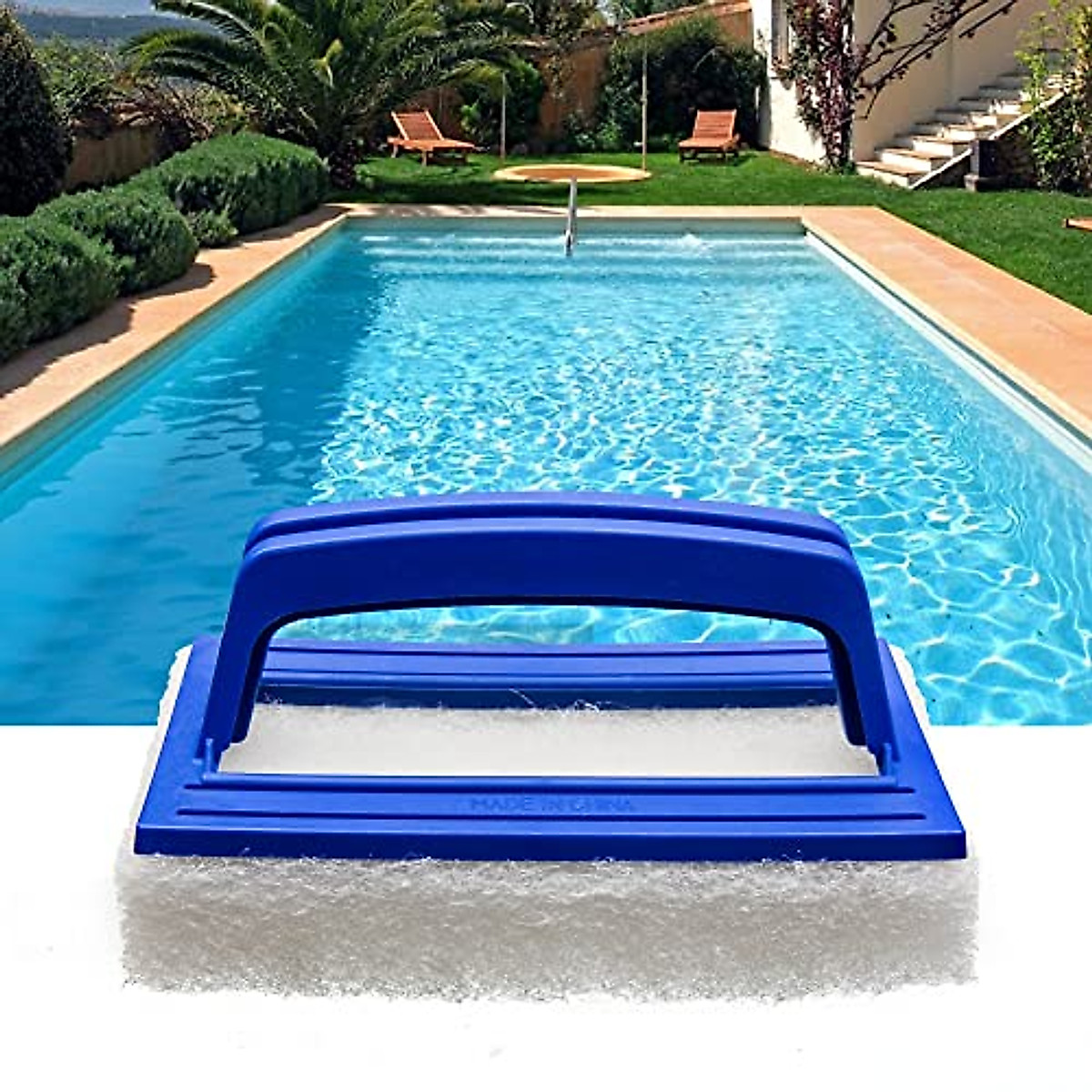 Uoark Hand-Held Sponge Swimming Pool Brush,Hand-Held Bath Scrubber,Heavy Duty Scrub Sponges,Sponge Brush,Tile Scrub Brush for Cleaning Pool Walls & Tile of Cleaning.