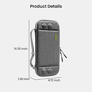 tomtoc Slim Carrying Case for Nintendo Switch / OLED Model, Protective Switch Sleeve with 10 Game Cartridges, Hard Portable Travel Carry Case, with Original Patent and Military Grade Protection, Gray