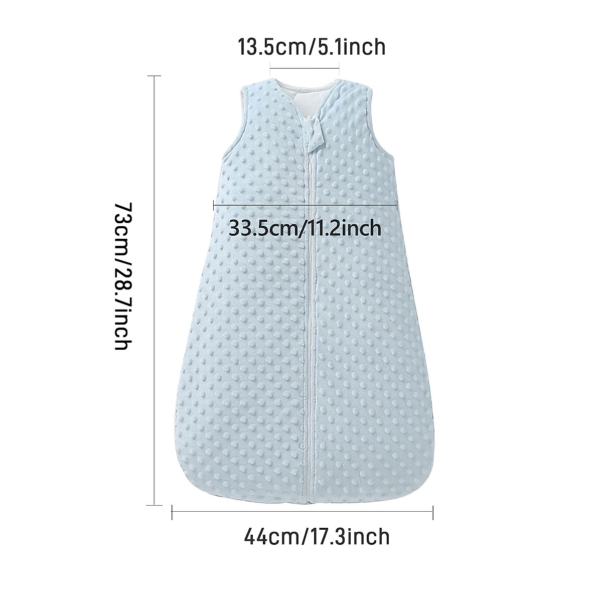 ZIGJOY Baby Sleeping Bag Three-Layer Thicken Swaddle Blanket for Newborn 0-9 Months 2-Way Zipper Fleece Blanket Baby Sleeping Bag Widen Hem Baby Winter Sleeping Sack(Light Blue)