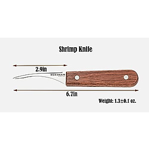 ROEDEER Shrimp Deveiner Knife,Sharp Stainless Steel Blade and Wooden Handle,Shrimp Deveining Tool,Butterfly Shrimp,Essential Tool for Home Kitchen (shrimp knife - I)